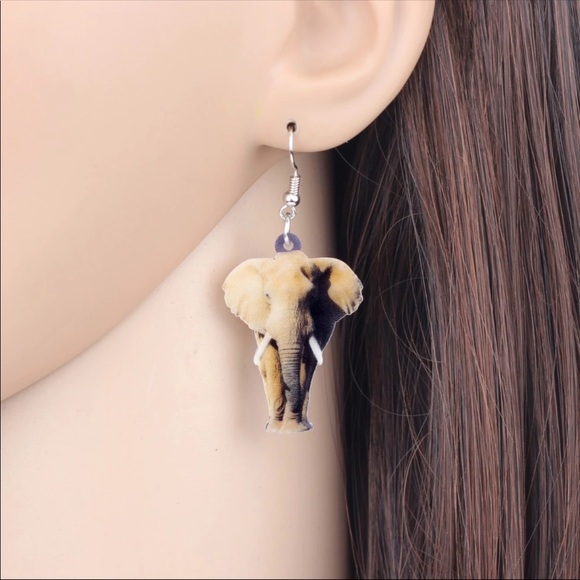 Jewelry | Full Sized Elephant Acrylic Earrings | Poshmark